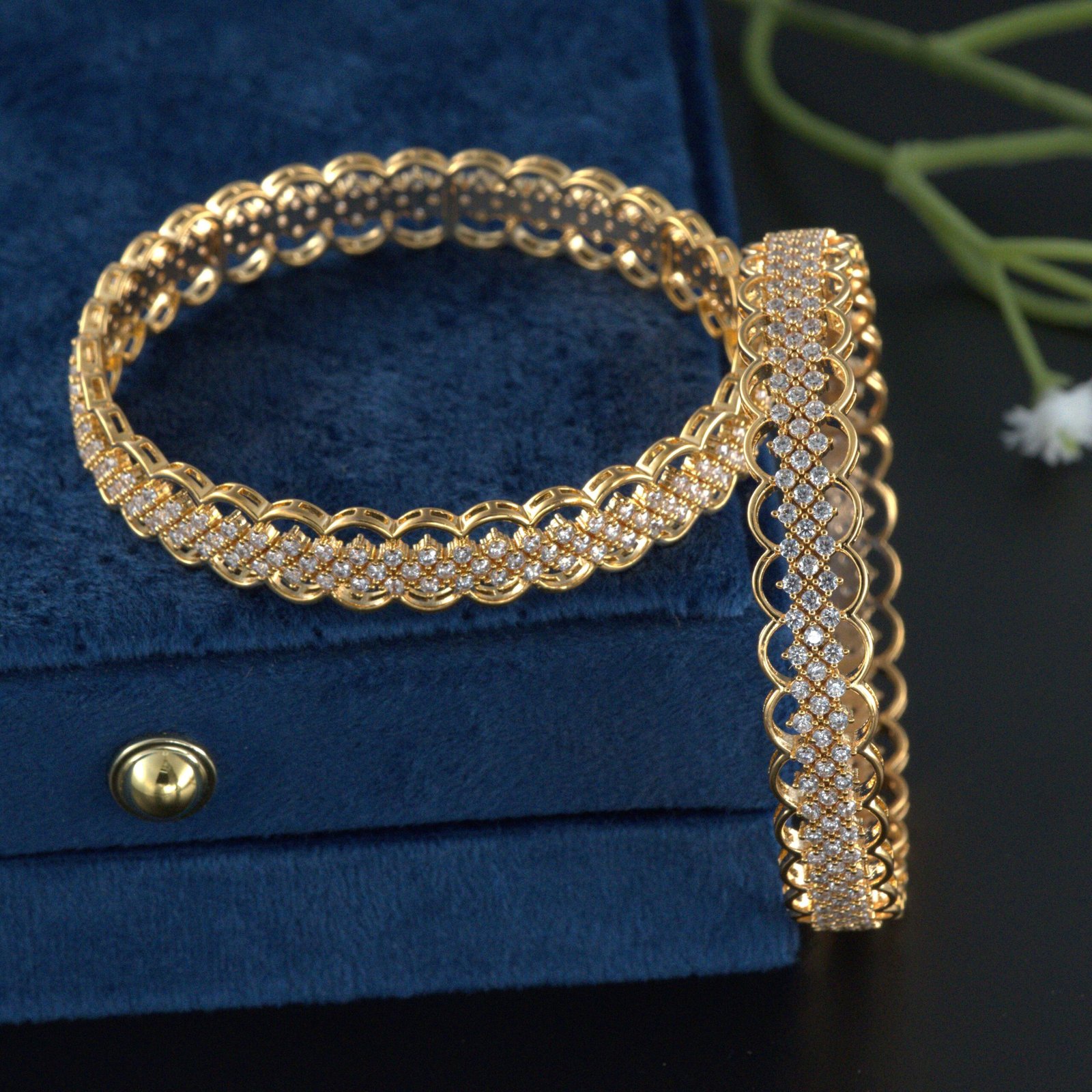Elegant 18k Gold Plated Hand-Crafted Bangles - Pandoras Art Jewellery
